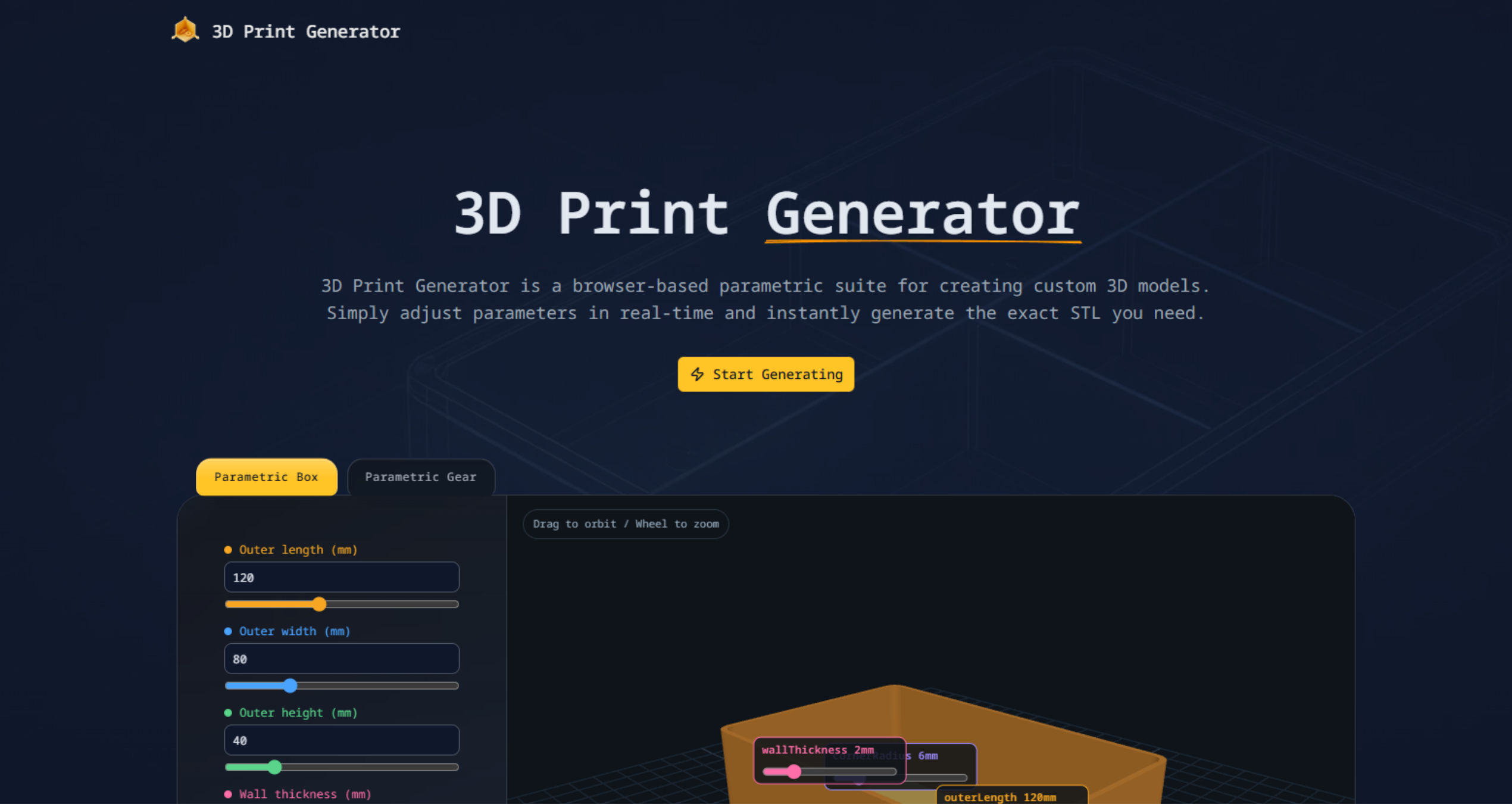 3D Printable Box Generator | Custom STL Download